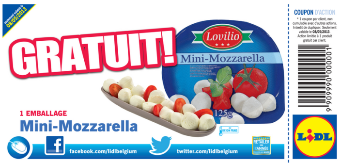 Paquet de mini-mozzarella gratuit chez Lidl ce 08/05/2013 | Je suis malin